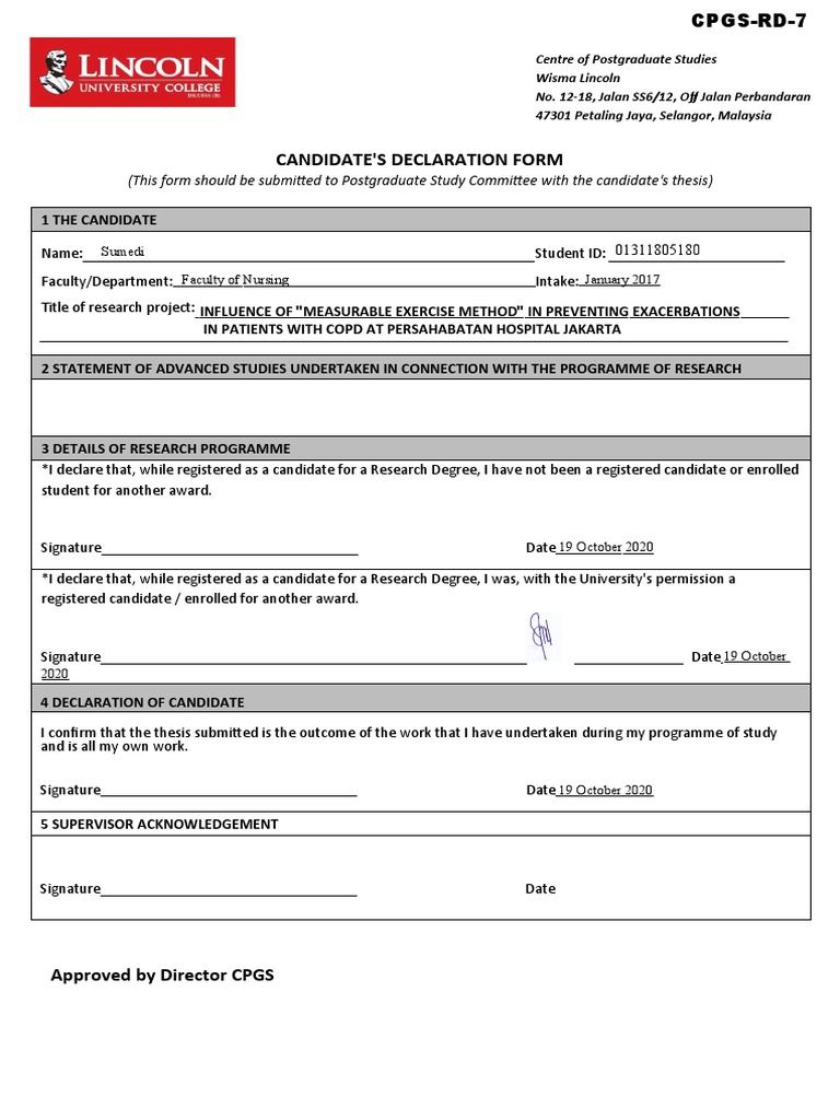 RD 7 - CANDIDATE'S DECLARATION FORM-dikonversi | PDF