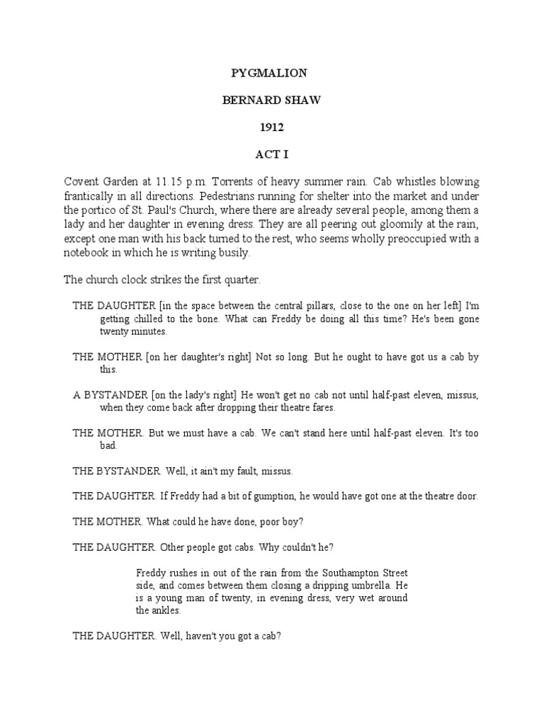 Pygmalion-The Play | PDF | Pygmalion (Play) | English Language