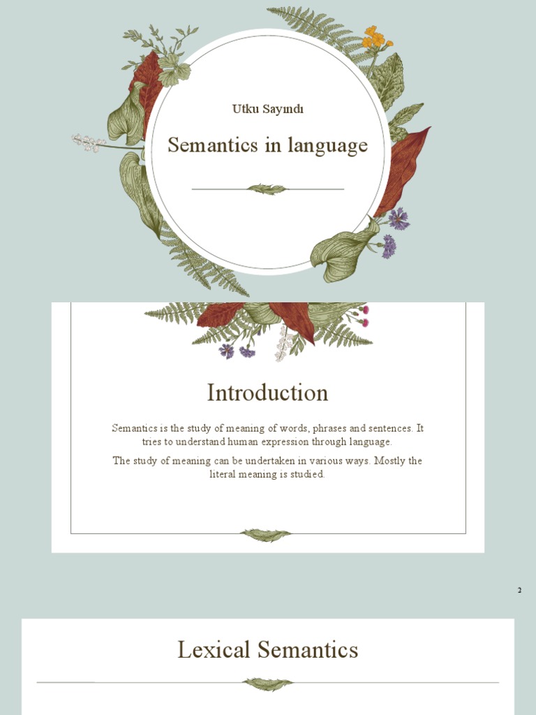 Semantics in Language | PDF
