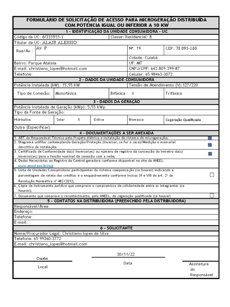 Anexos NDU 013 - Formulário de Solicitação de Acesso e de Cadastro | PDF