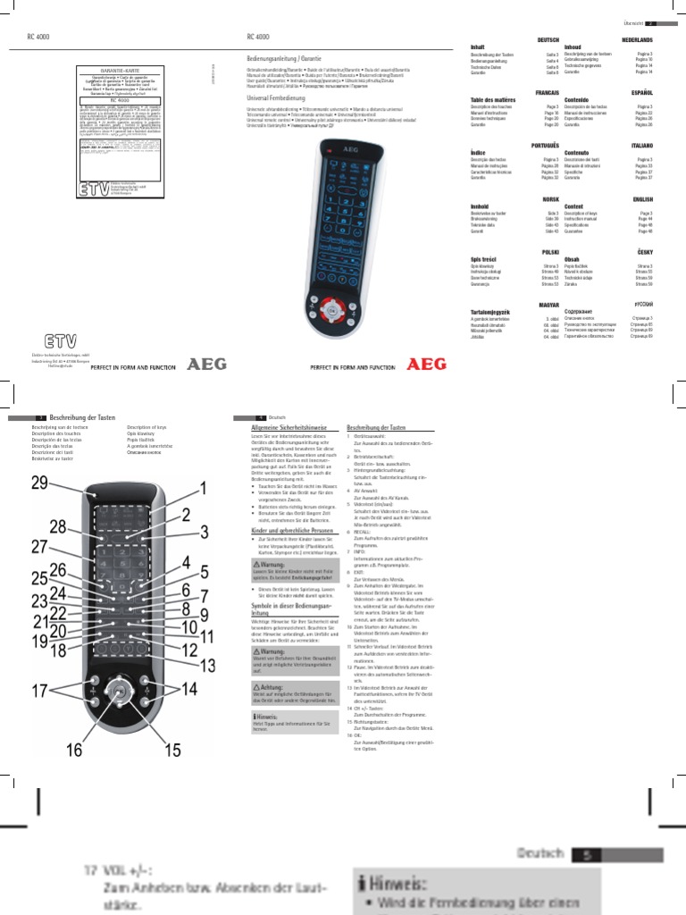 Aeg RC 4000 | PDF