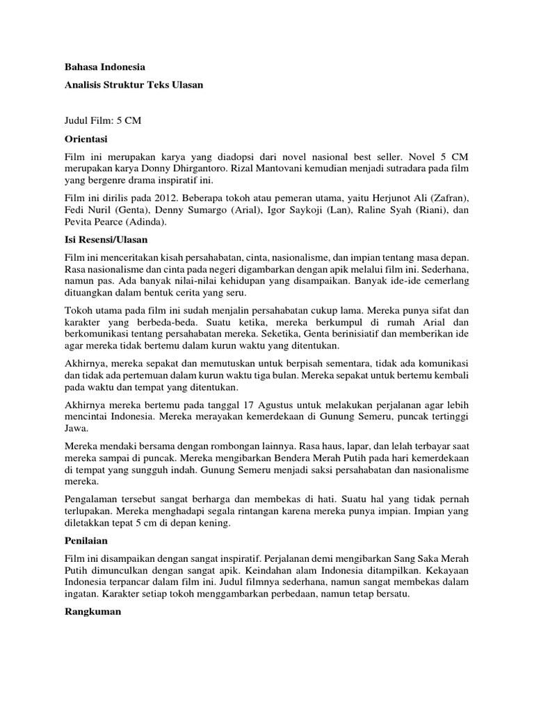 Analisis Struktur Teks Ulasan | PDF