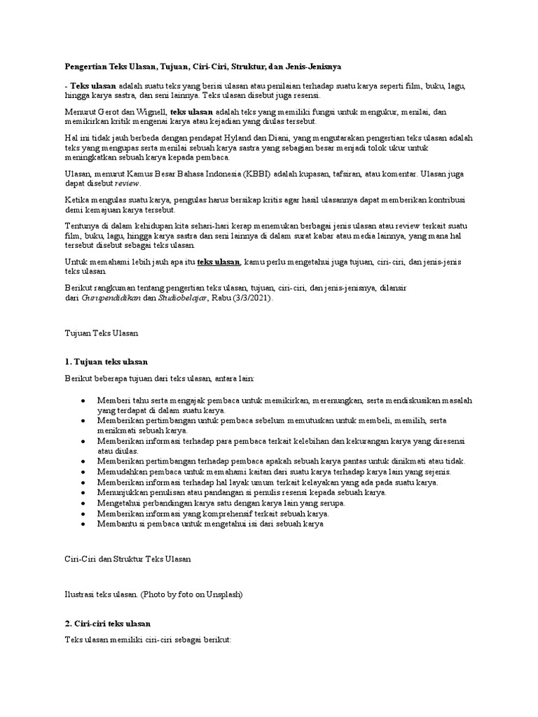 Teks Ulasan Kelas 8 | PDF