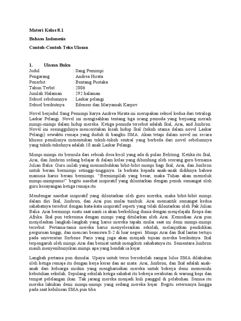 Contoh Teks Ulasan | PDF