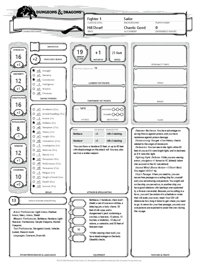 1926011-Pregen Fighter | Descargar gratis PDF | Dwarf (Dungeons & Dragons)