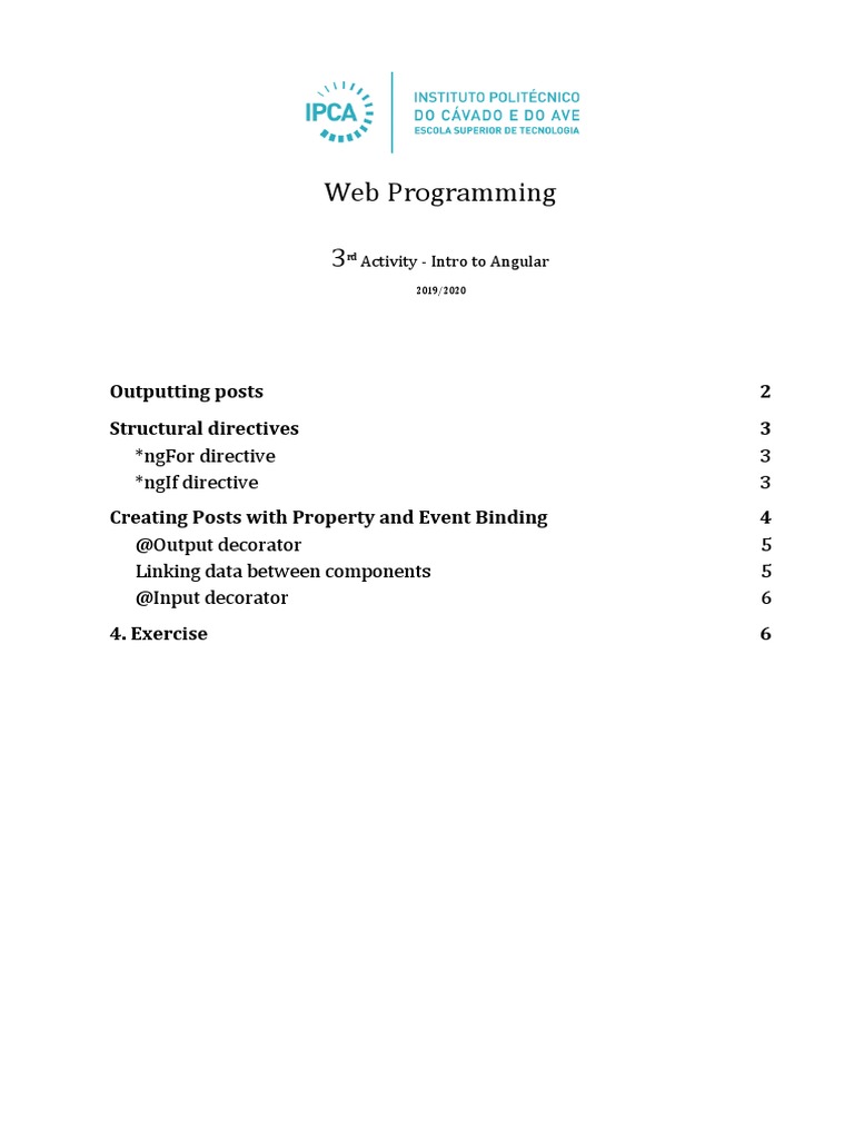 Lesson 3 Angular 1920 Pdf Java Script Computer Science