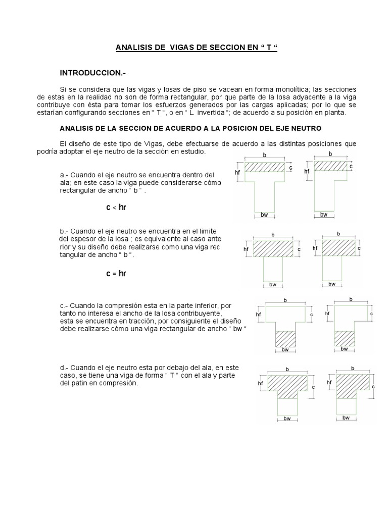 Vigas de Seccion en T | PDF | Viga (Estructura) | Ingeniería mecánica