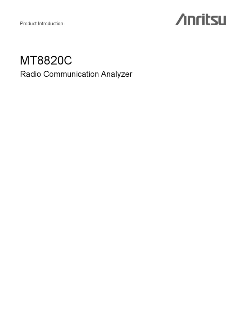 MT8820C - Radio Communication Analyzer | PDF | Duplex ...