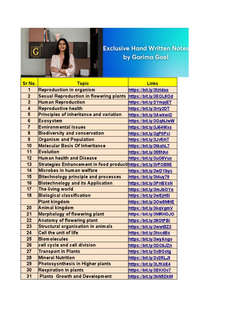 G2 Handwritten Notes (NEET) | PDF | Plants | Biology