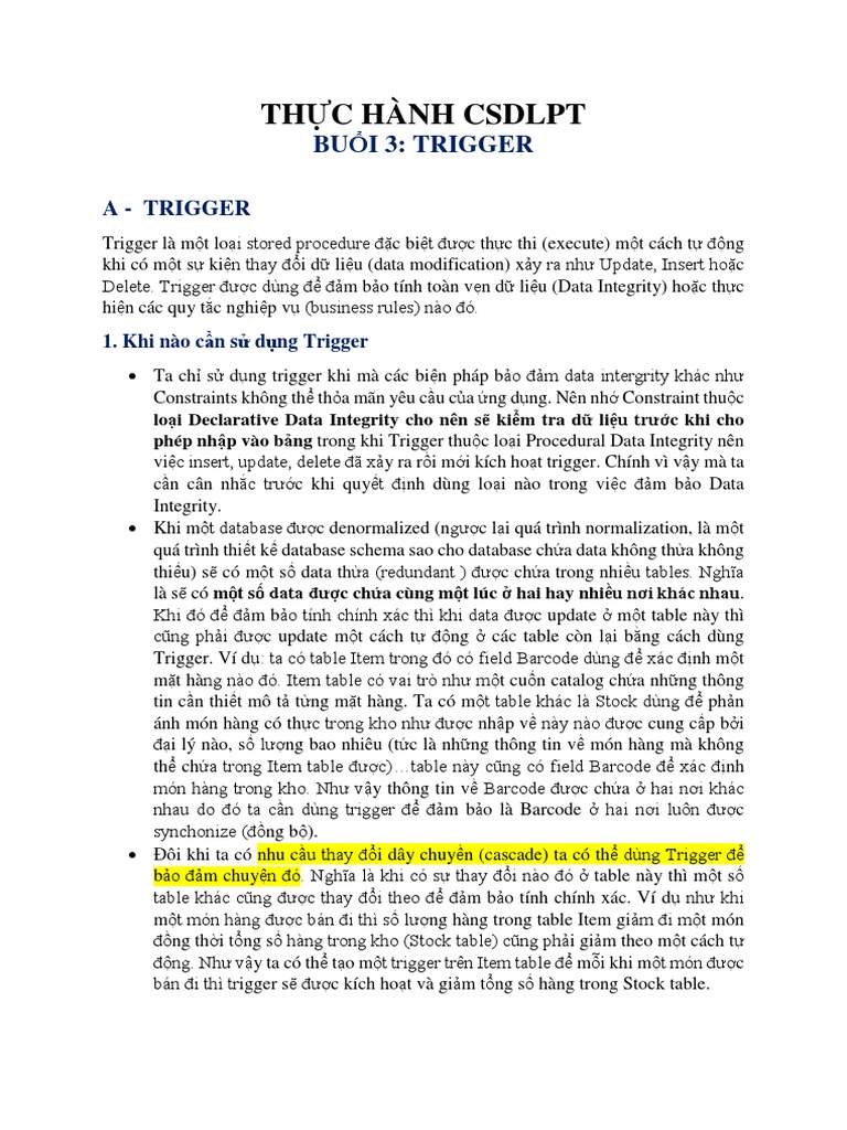 CSDLPT - Buoi 3 | PDF