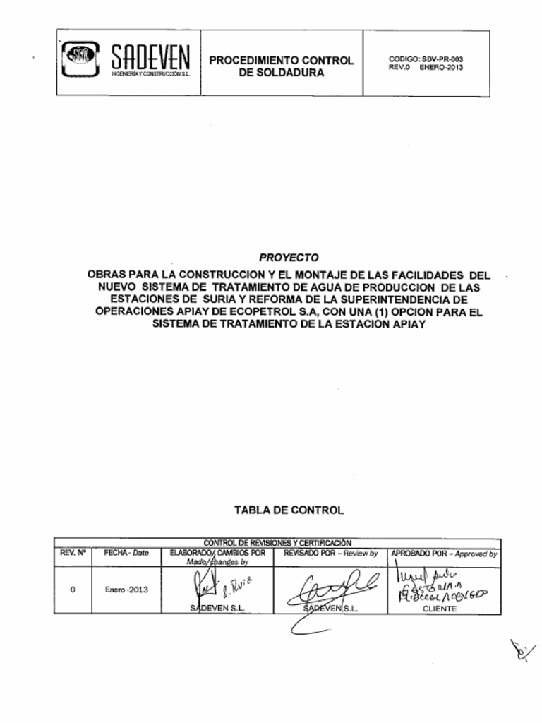 SDV-PR-003 Procedimiento de Control de Soldadura | PDF