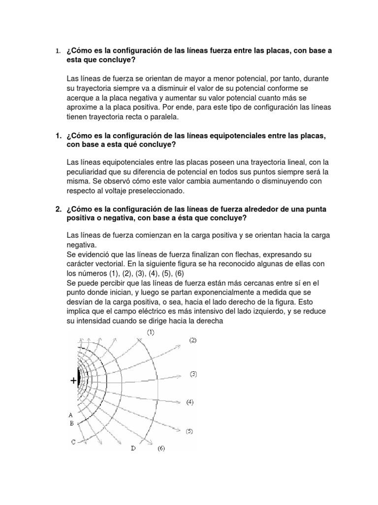 Cómo Es La Configuración de Las Líneas Fuerza Entre Las Placas | PDF ...