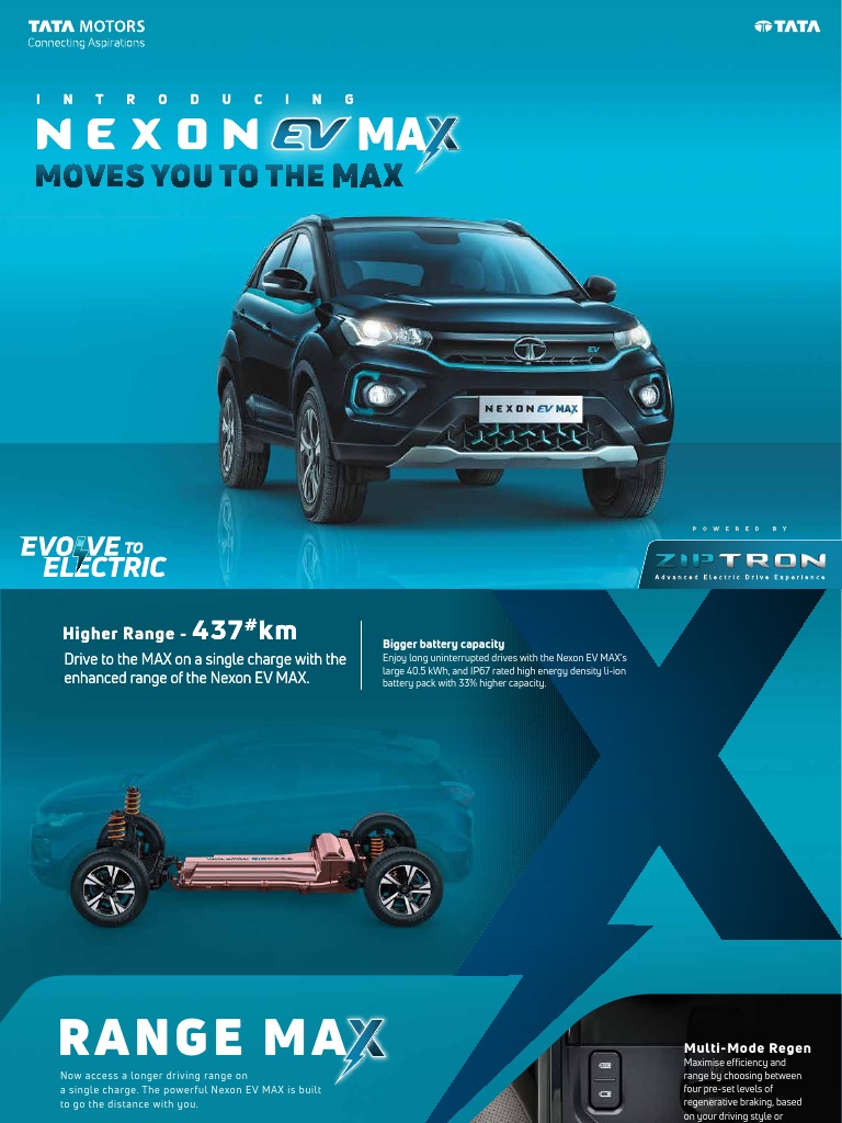 Tata Nexon EV Max Brochure | PDF | Battery Charger | Electric Motor