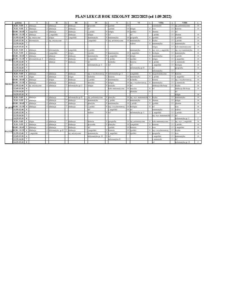 Plan Klas 22 30.08 (1) - Kopia | PDF