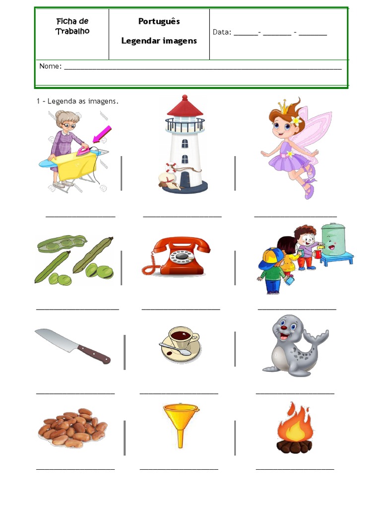 Ficha de Trabalho: Legendar Imagens | PDF