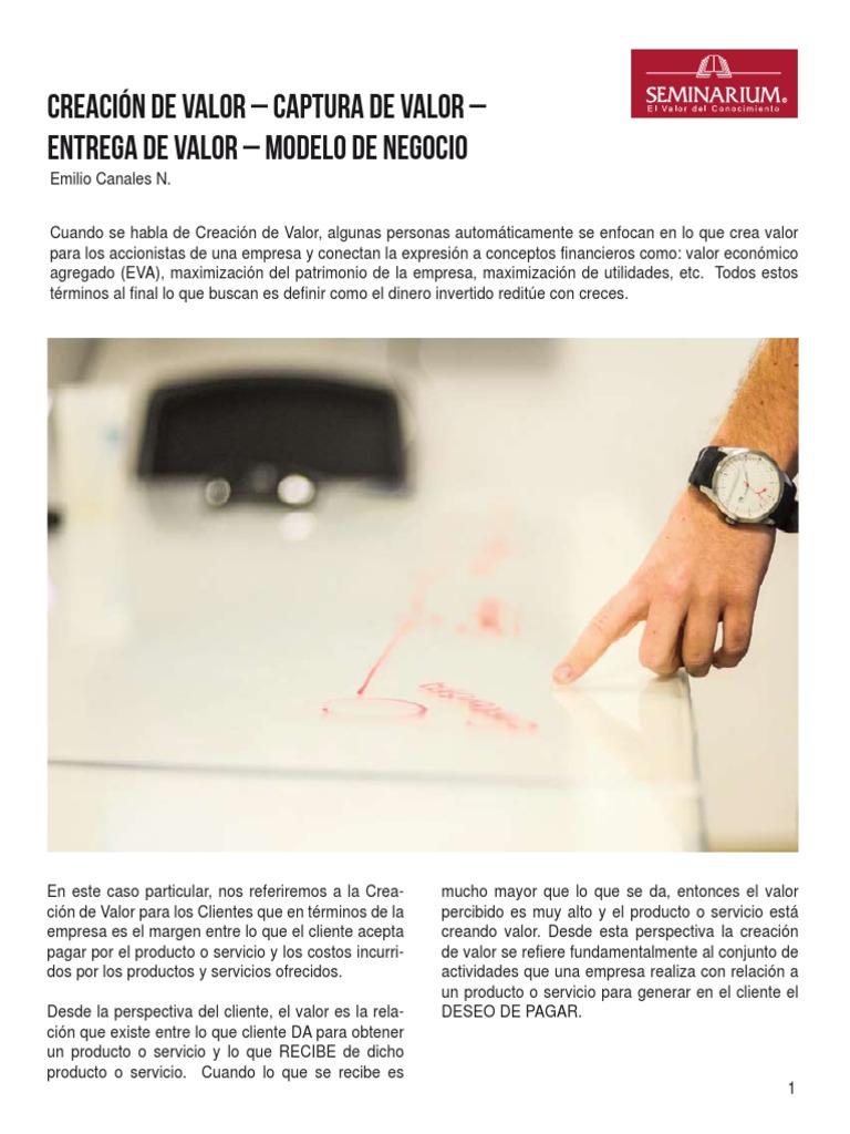 Art Creacion Captura Entrega de Valor | PDF | Cadena de valor | Modelo ...