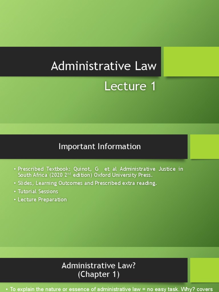 Lecture 1 | PDF | Administrative Law | Judicial Review