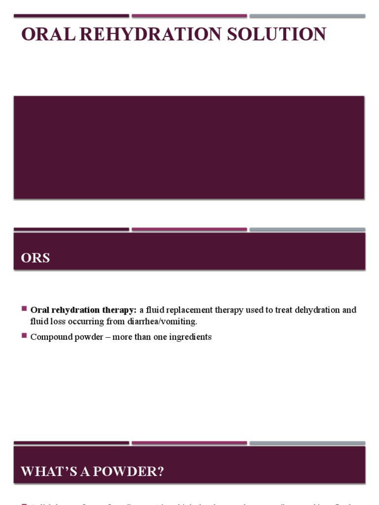 Oral Rehydration Solution | PDF | Chemistry | Chemical Substances