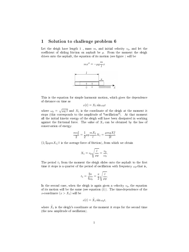 Physics Challenge Questions | PDF | Oscillation | Mechanics