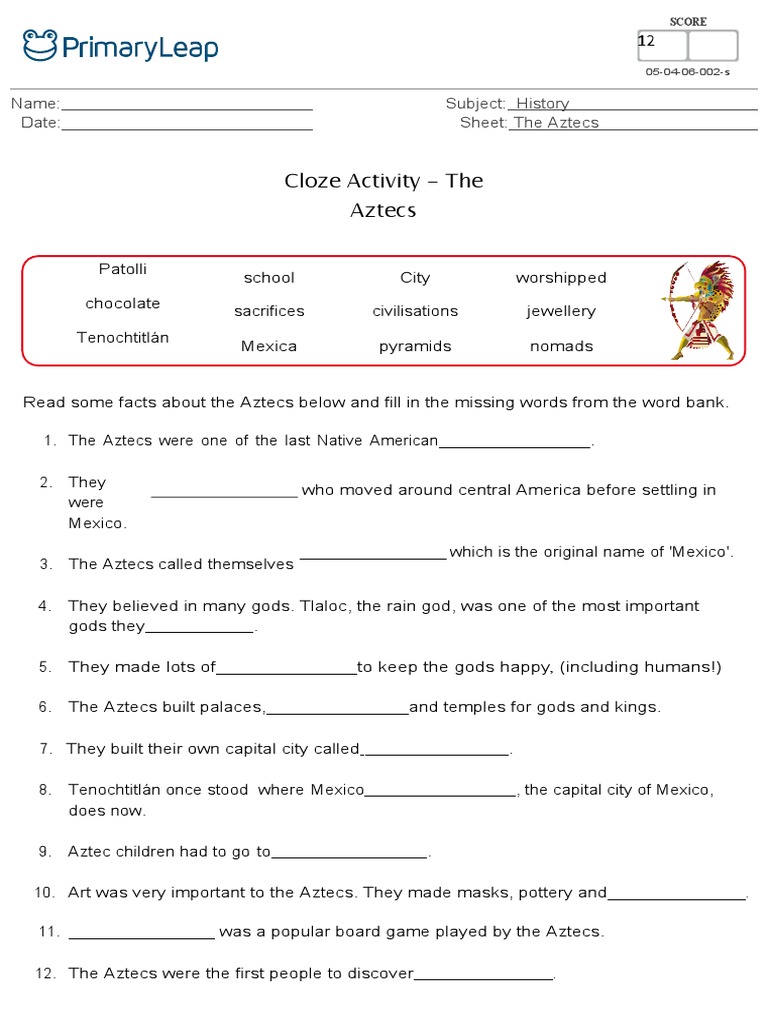 Aztecs Comprehension | PDF