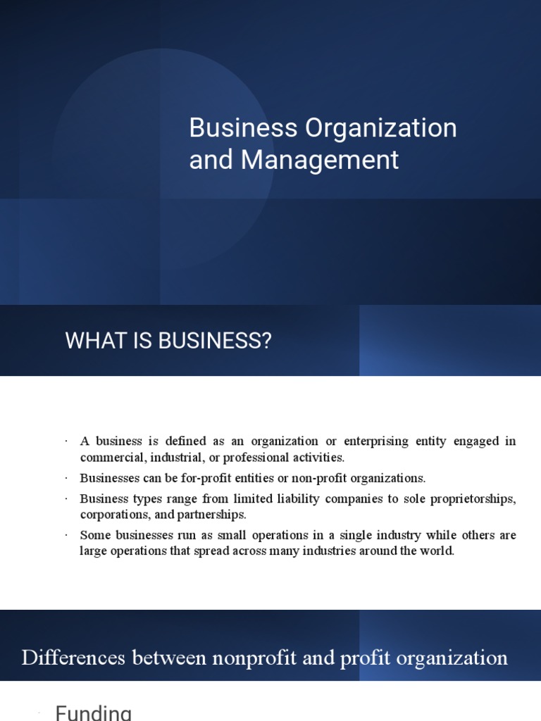 Business Organization and Management Overview | PDF