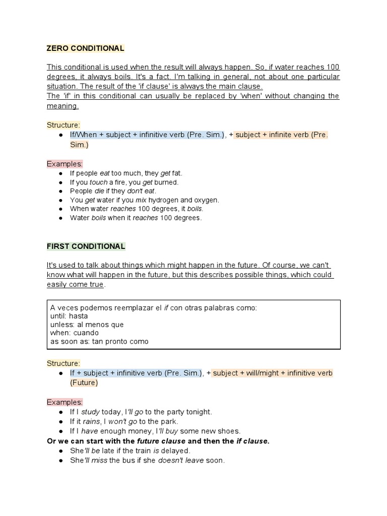 CONDITIONALS | PDF | Perfect (Grammar) | Verb