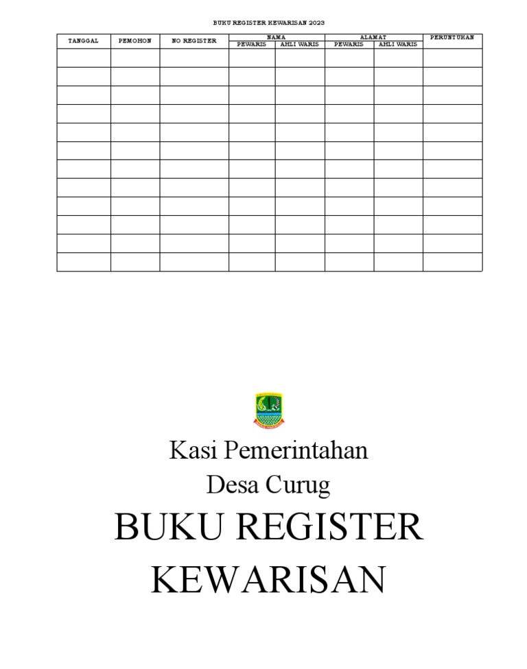 Buku Register Kewarisan 2023 | PDF