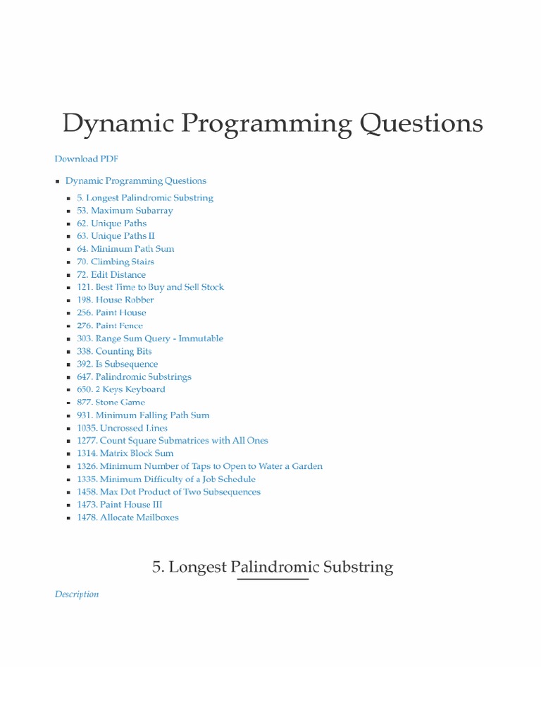 DP Questions | PDF