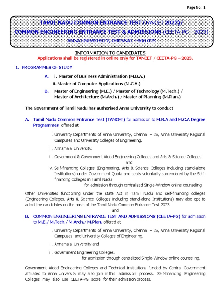 Information Brochure 2023 | PDF | Academic Degree | University And College Admission
