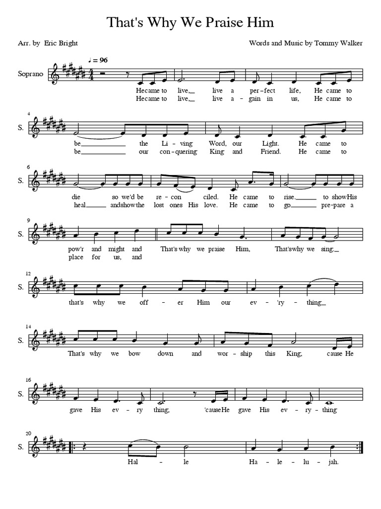 That's Why We Praise Him Sheet Music | PDF