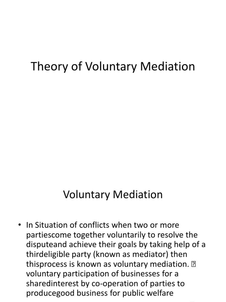 Understanding Voluntary Mediation Ethics | PDF