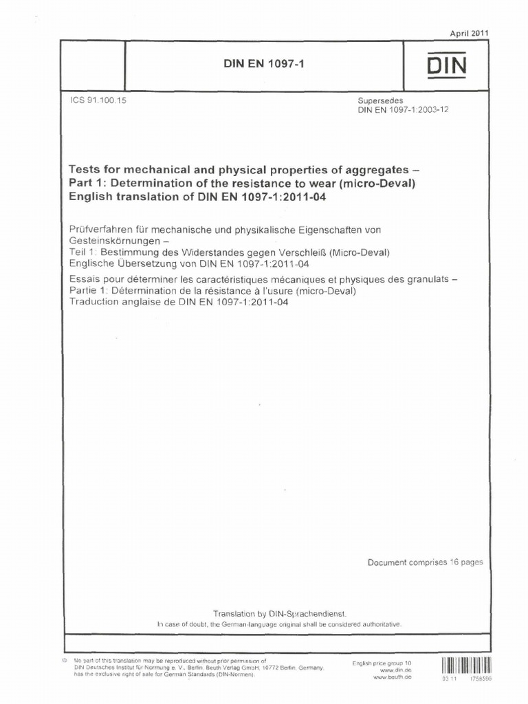 En 1097-1 | PDF | Regulation