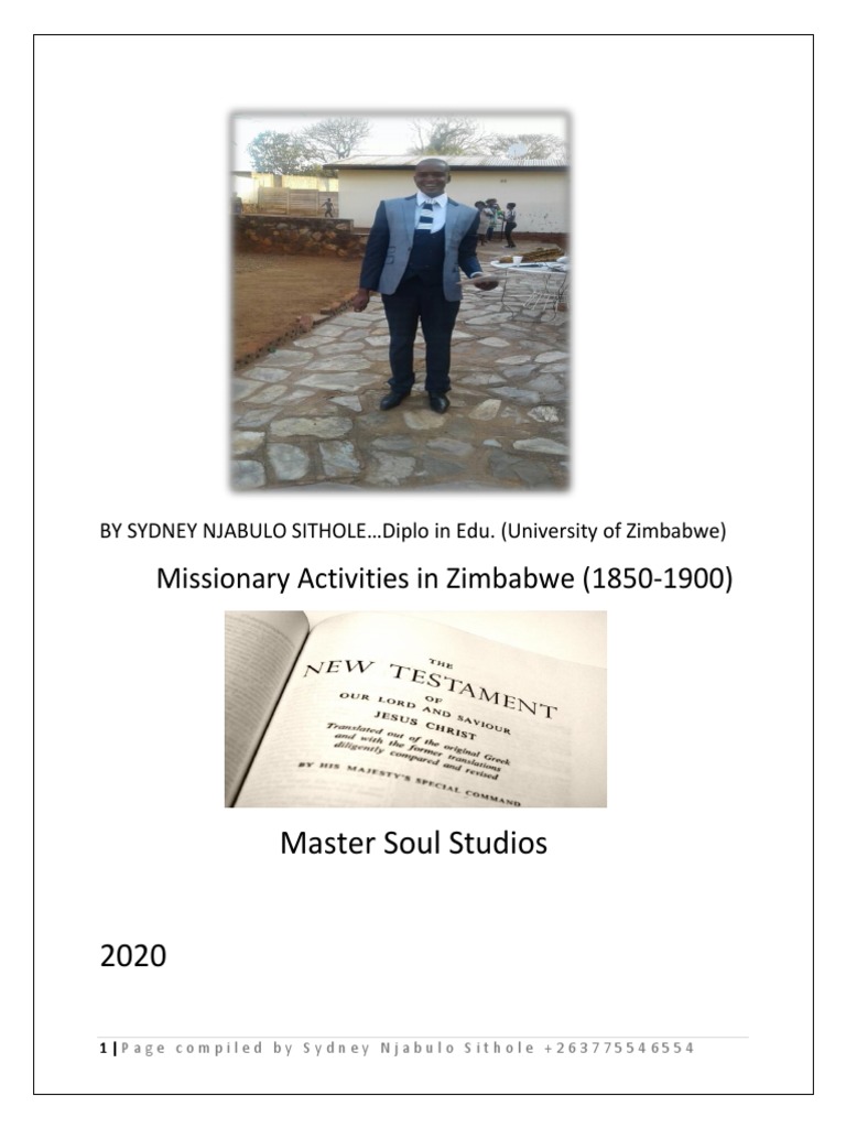 Missionary Activities in Zimbabwe (1850-1900) | PDF