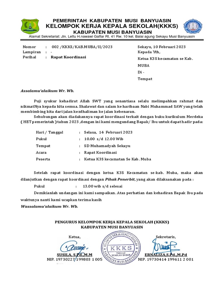 Undangan K3S 2023 Ke | PDF