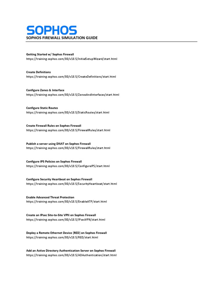 Sophos Firewall Simulation Guide | PDF