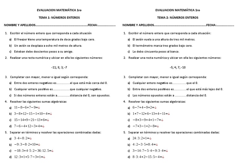 Números Enteros | PDF | Entero | Números