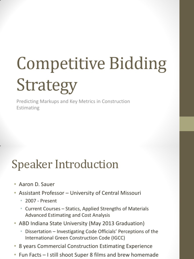 Competitive Bidding Strategy | PDF | Regression Analysis | Dependent And Independent Variables