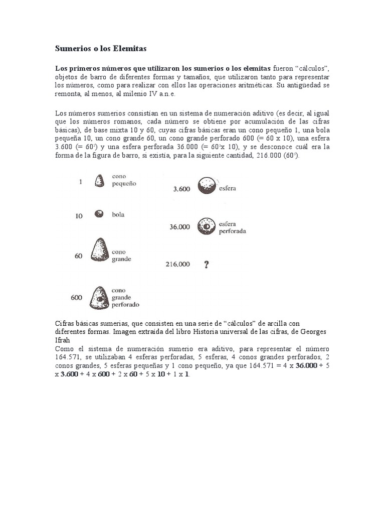 Los Sumerios y Su Sistema de Numeración | PDF