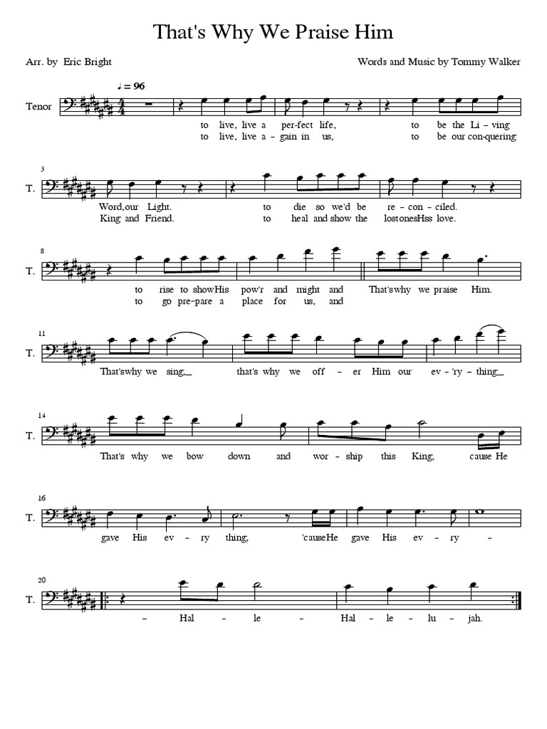 That - S Why We Praise Him - Tenor Part | PDF
