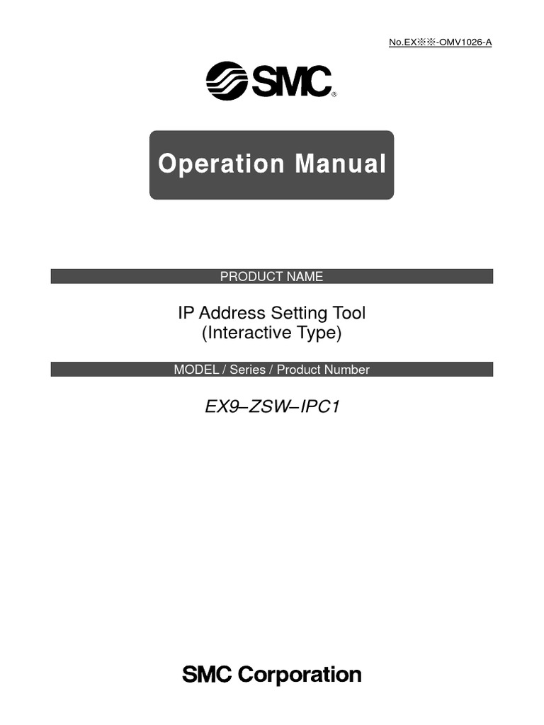SMC Operation Manual EX9-ZSW-IPC1 | PDF | Ip Address | Computer Network