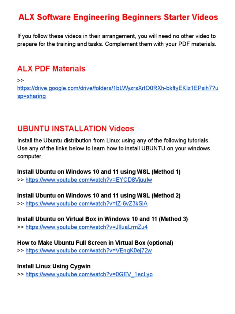ALX Software Engineering Tutorials Wit Precious Iriaevho | PDF | Software Development | Computer ...