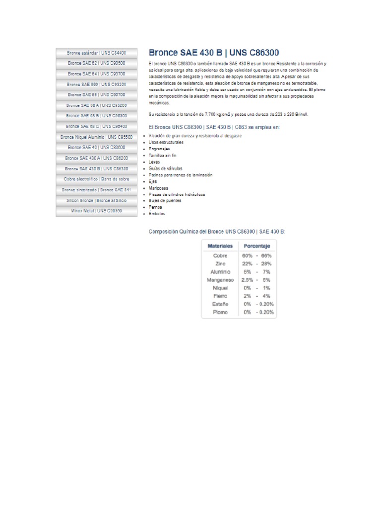 Sae 430 B-Uns C86300 | PDF