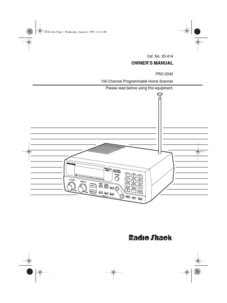 Radio Shack Pro-2040 | PDF | Manufactured Goods | Service Industries