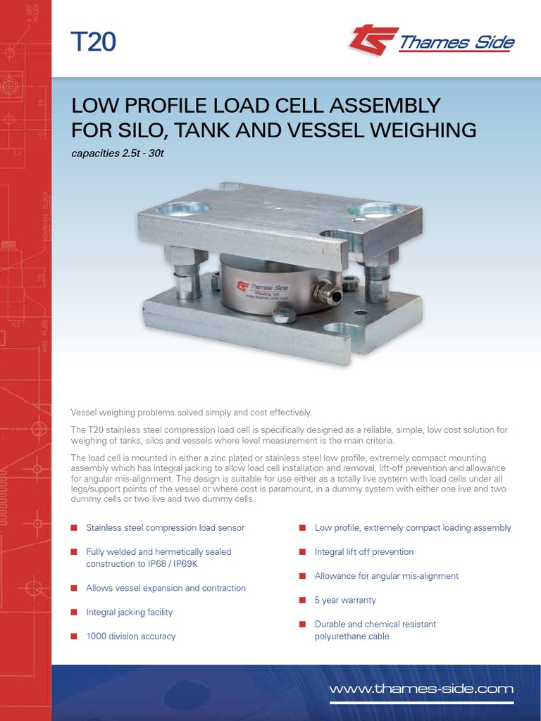 Celda de Carga Thames Side T20-30T (Tolva Torre) | PDF | Manufactured Goods | Electrical Engineering