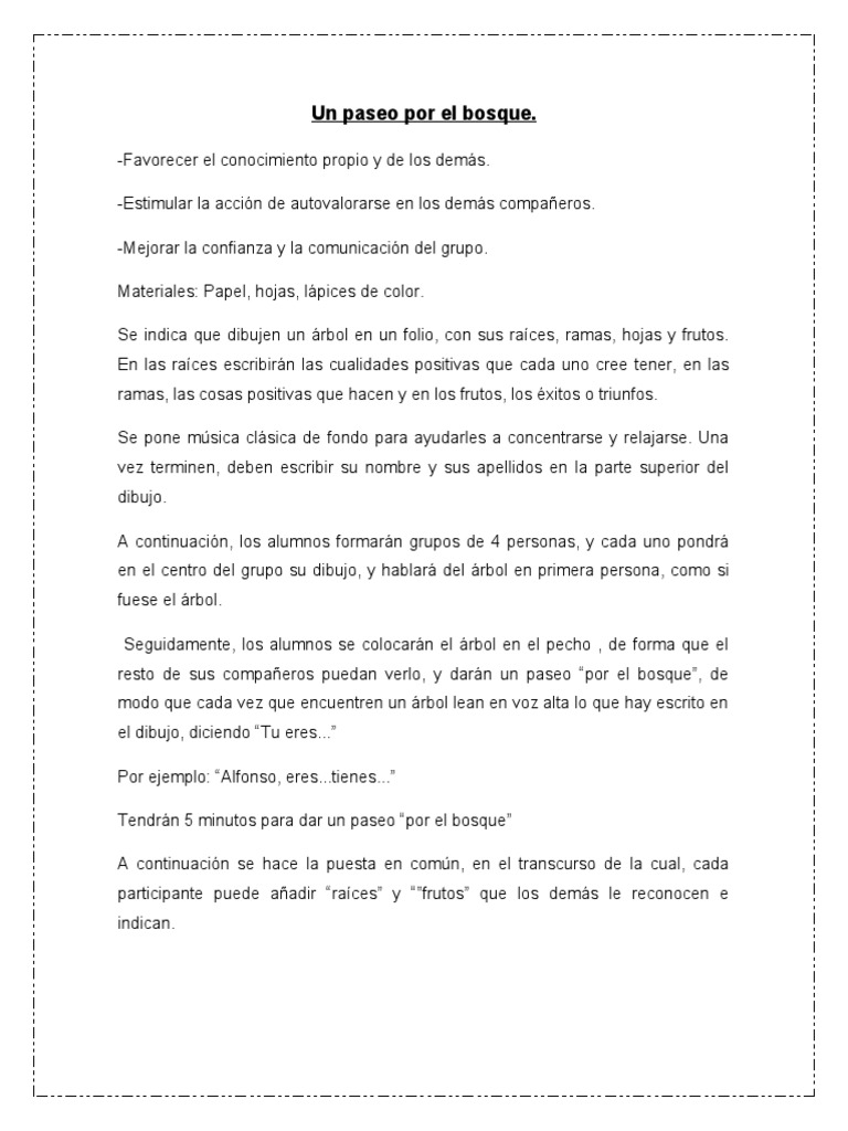Actividad Un Paseo Por El Bosque | PDF