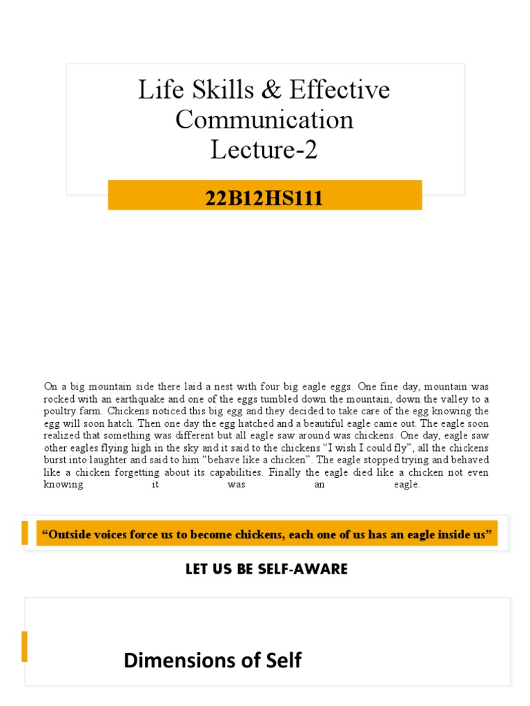 Lecture-2 Life Skills - Effective Communication Lecture 2 | PDF ...