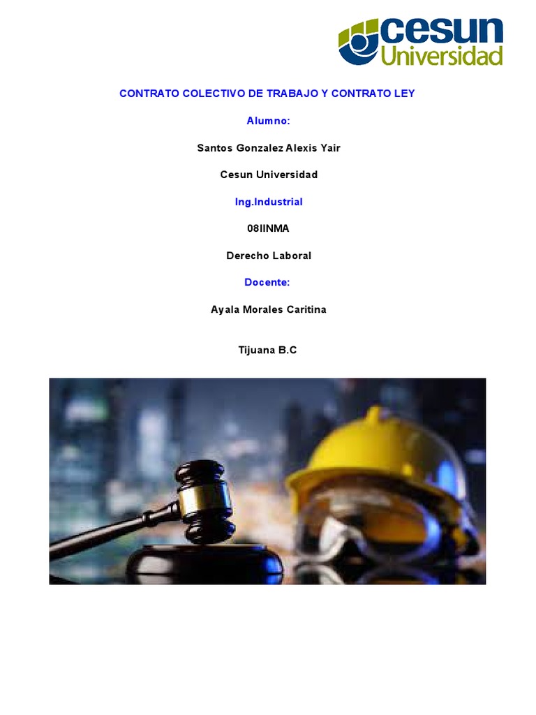 Contrato Colectivo de Trabajo y Contrato Ley | PDF | Acuerdo colectivo | Sindicato