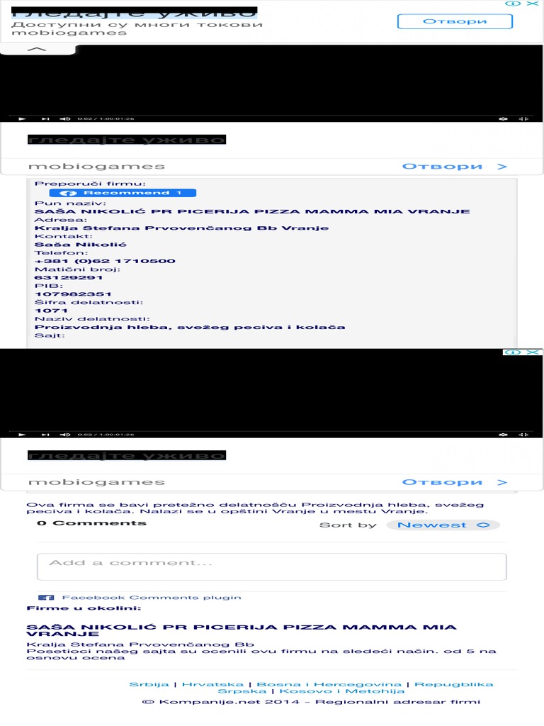 Saša Nikolić PR Picerija Pizza Mamma Mia Vranje | PDF