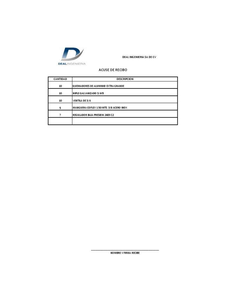 Acuse de Recibo | PDF