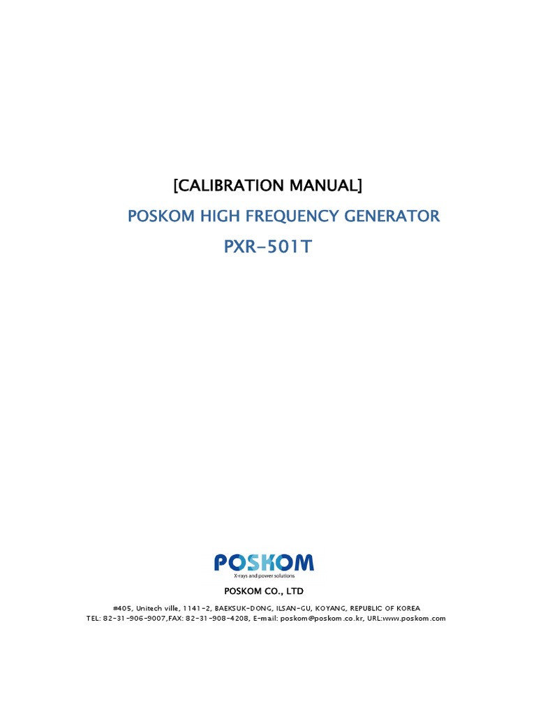 Manual PXR-501T | PDF | X Ray | Radiography
